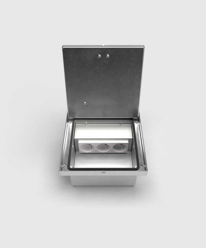 Floor socket with lockable hinged lid (2003B) - BEP24 - floor sockets ...