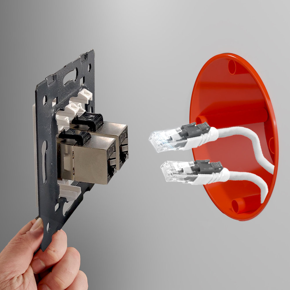 Innenleben Netzwerkdose RJ45 6CAT, 2 fach, Schwarz - BEP24 ...