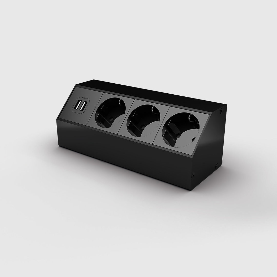 Table socket, 4-way, made of anodised aluminum (4204) - BEP24 - floor ...