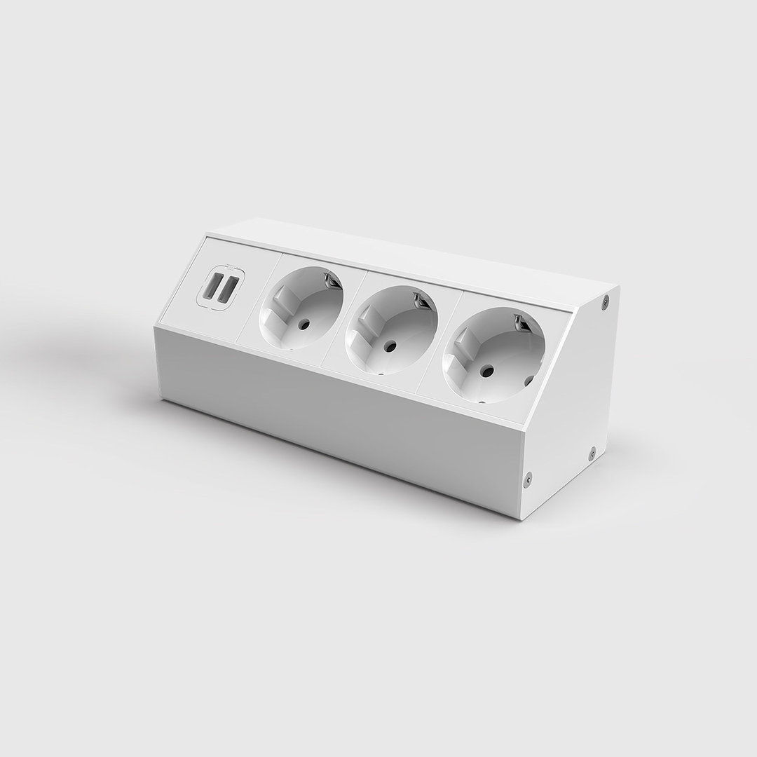 Table socket, 4-way, made of anodised aluminum (4204) - BEP24 - floor ...